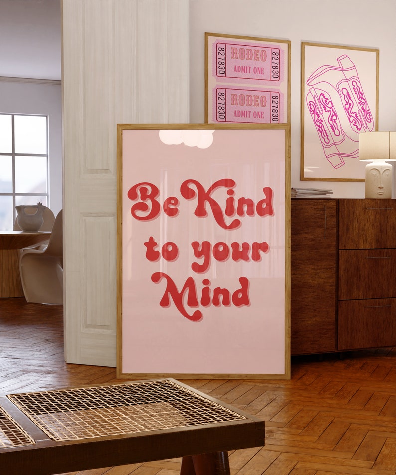 Be Kind to Your Mind Mental Health Poster, Positivity Manifestation ...