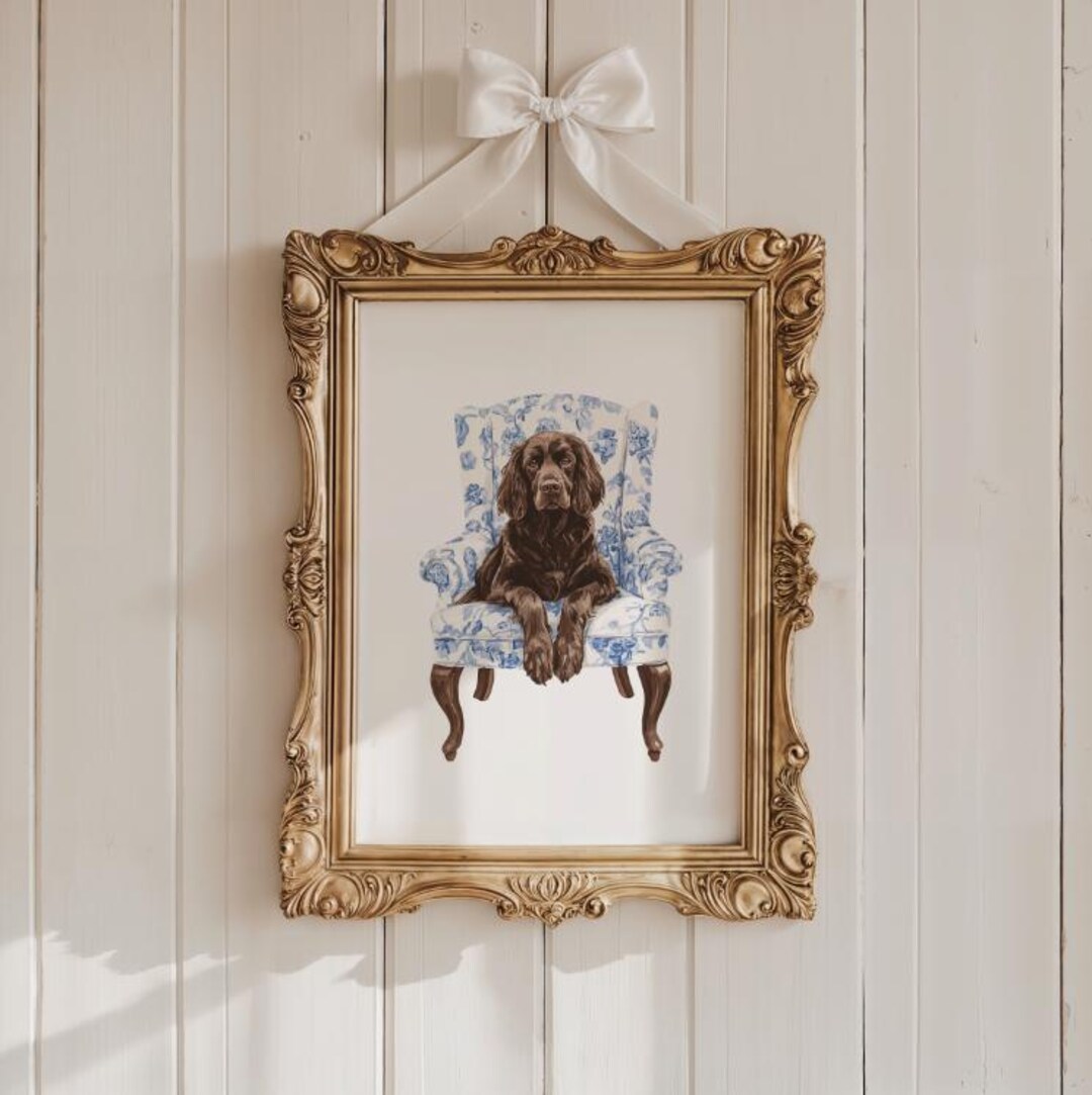 Chinoiserie Boykin Spaniel Art Print: Preppy Nursery Decor (digital ...