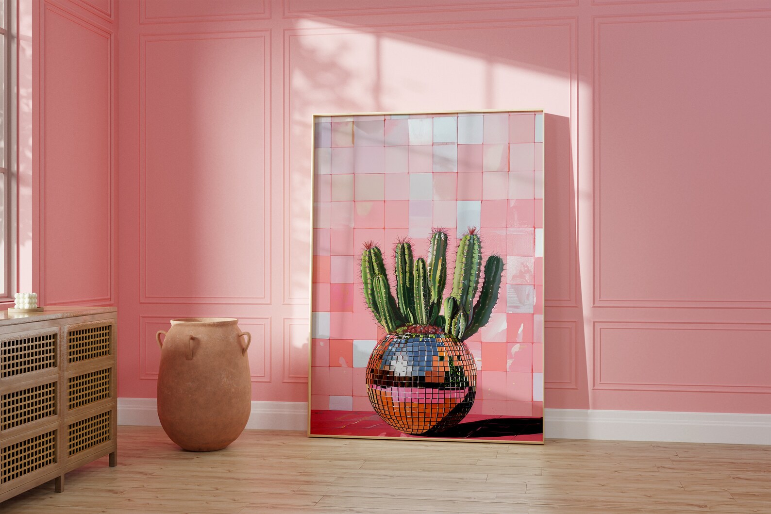 Disco Cactus Cowgirl Wall Art, Cowgirl Dorm Decor, Funky Disco Wall ...