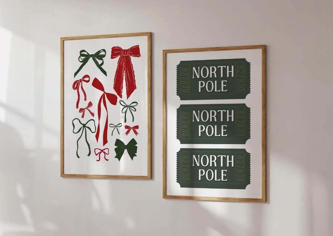 Christmas Decor Bundle Printable, Trendy Christmas Art, Christmas ...