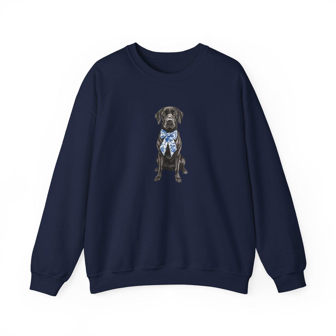 Preppy Black Labrador Dog Crewneck Sweatshirt, Preppy Grand Millennial ...