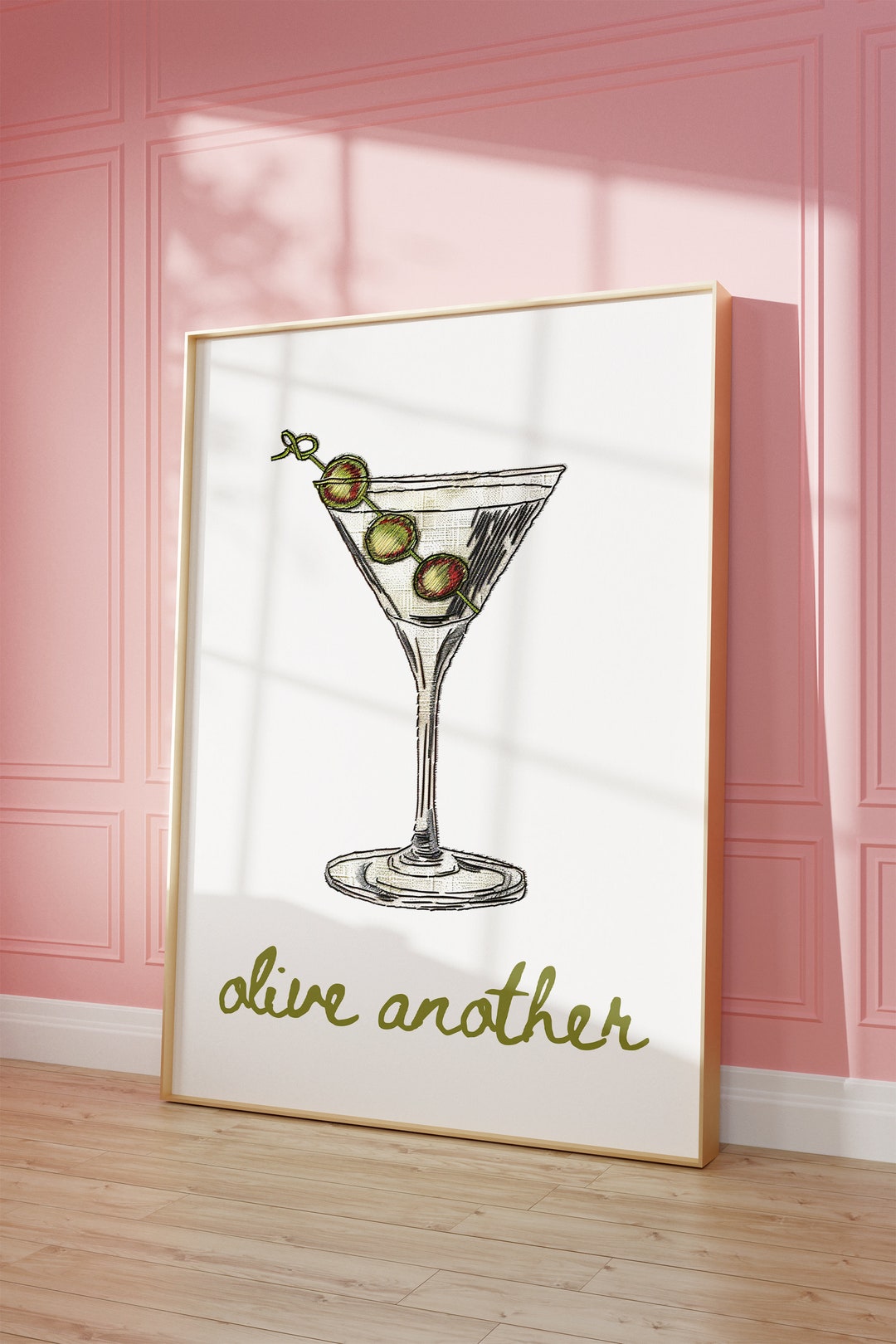 Dirty Martini Print, Funky Martini Poster, Bar Cart Art, Bar Cart ...
