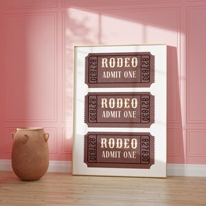 Rodeo Ticket Print Neutral Trendy Art Retro Prints Trendy Printable ...