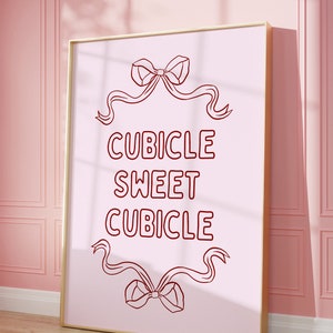 Pink Bow Coquette Hair Ribbon Office Decor Decor Preppy Aesthetic ...