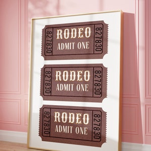 Rodeo Ticket Print Neutral Trendy Art Retro Prints Trendy Printable ...