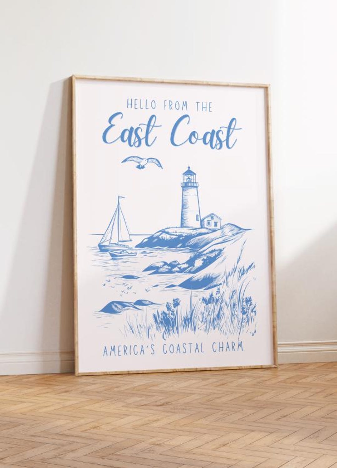East Coast Travel Poster: Vintage Beach Wall Art (digital Download) - Etsy