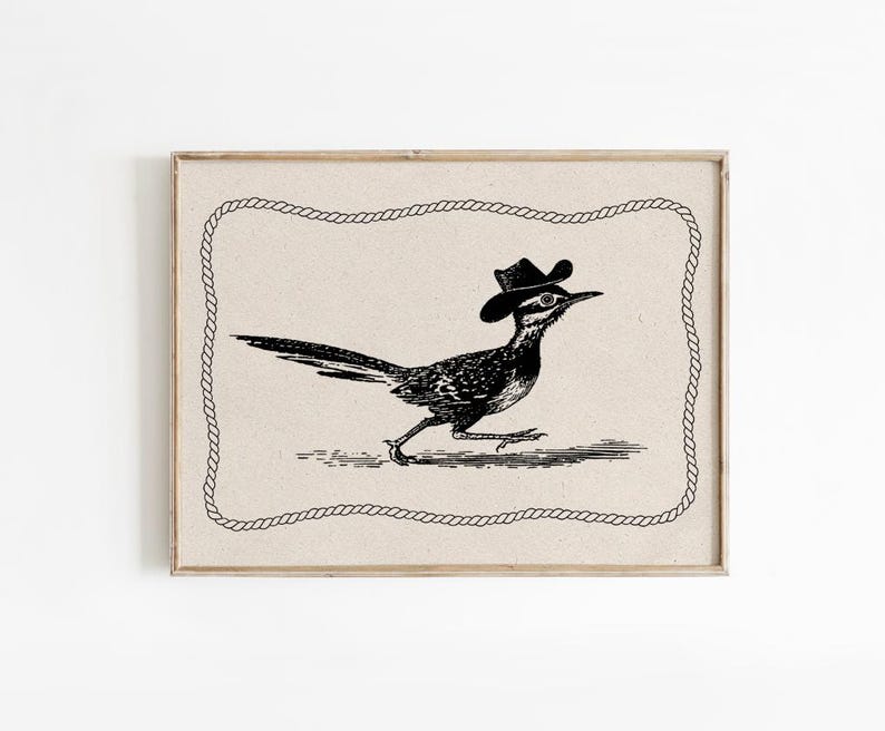 Vintage Cowboy Road Runner Print: Western Nursery Art (digital Download ...