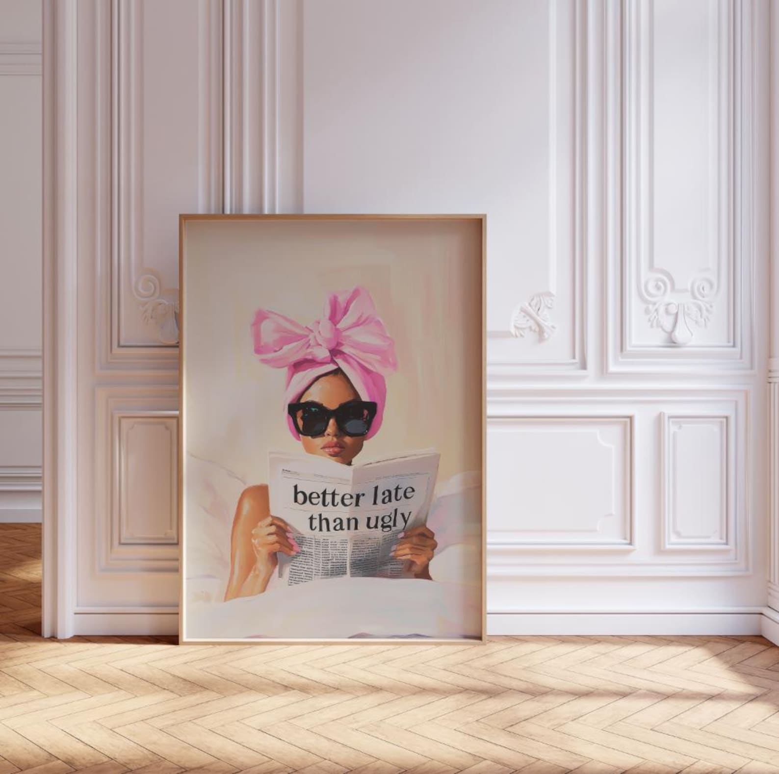 Better Late Than Ugly Print: Preppy Newspaper Wall Art (digital ...
