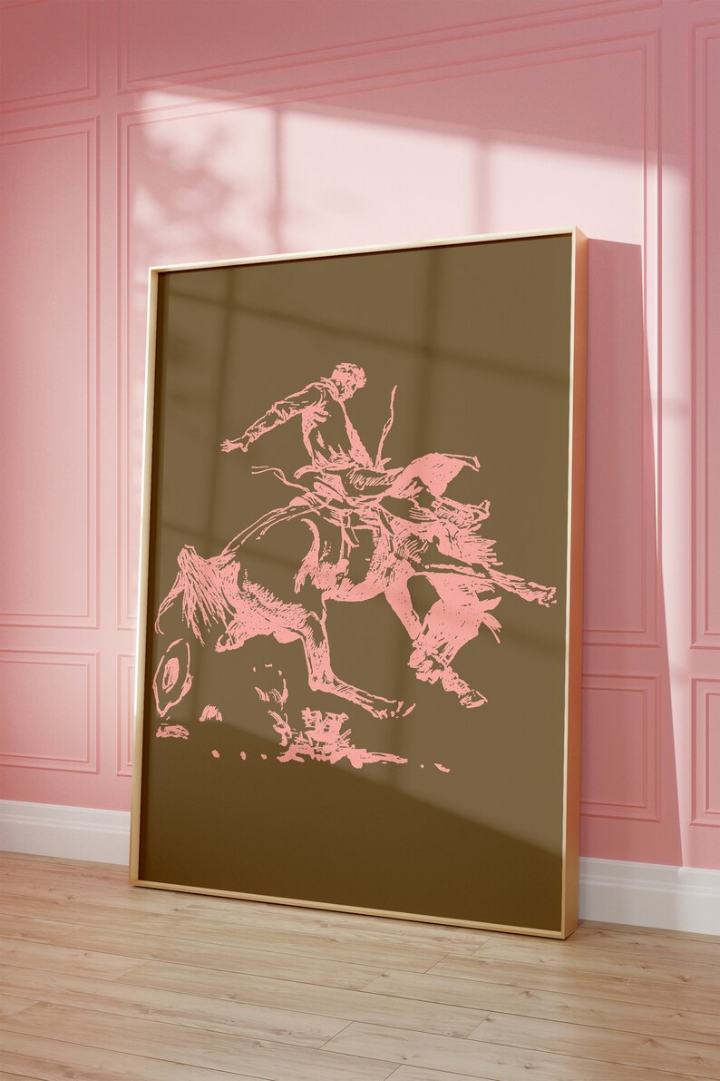 Vintage Cowboy Wall Art Western Wall Art, Old West Poster, Western Wall Art Bar Cart, Dorm Retro ...