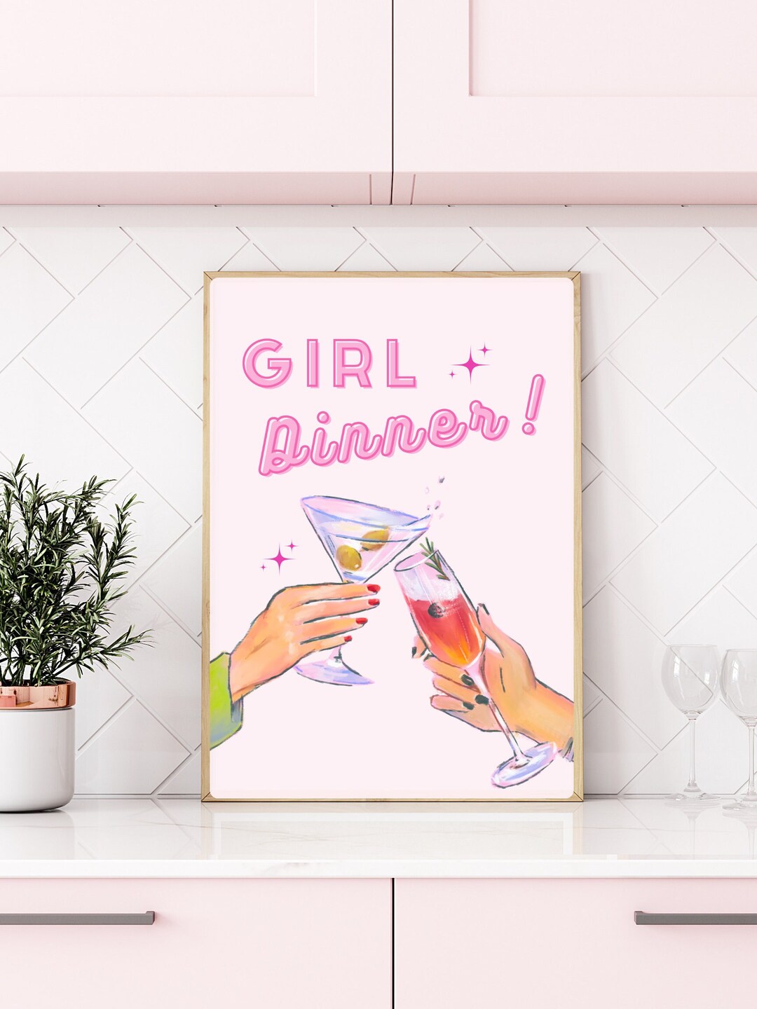 Girl Dinner Print Girly Room Decor College Dorm Prints - Etsy