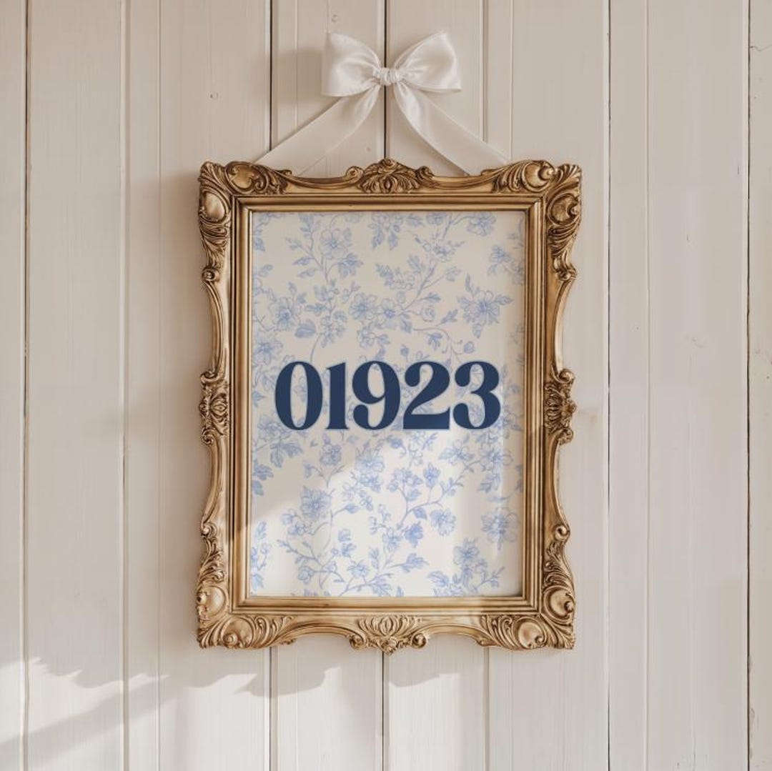 Custom Preppy Zip Code Decor, Preppy Aesthetic, Floral Home Decor ...