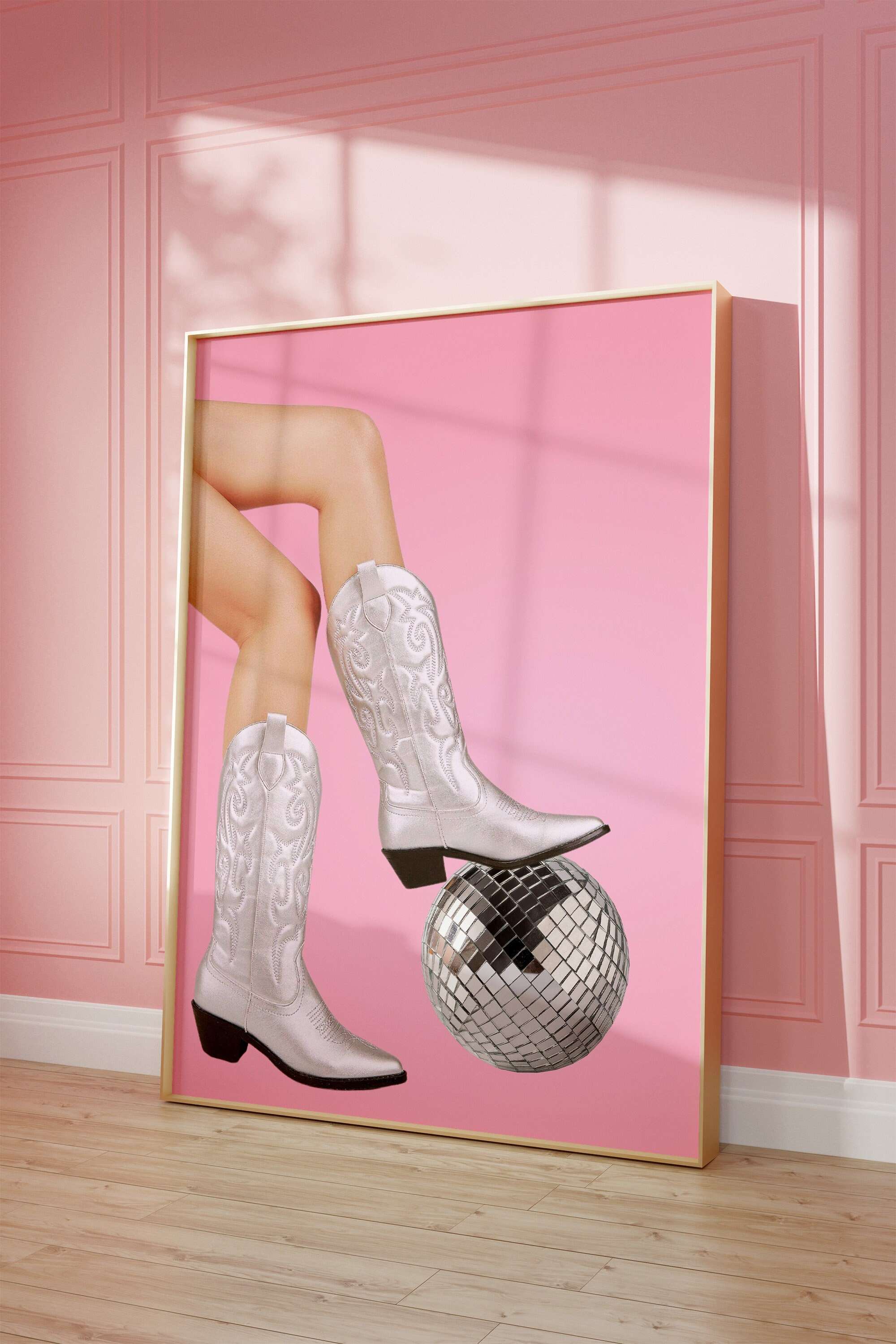 Disco Cowgirl Wall Art Cowgirl Dorm Decor Funky Disco Wall - Etsy