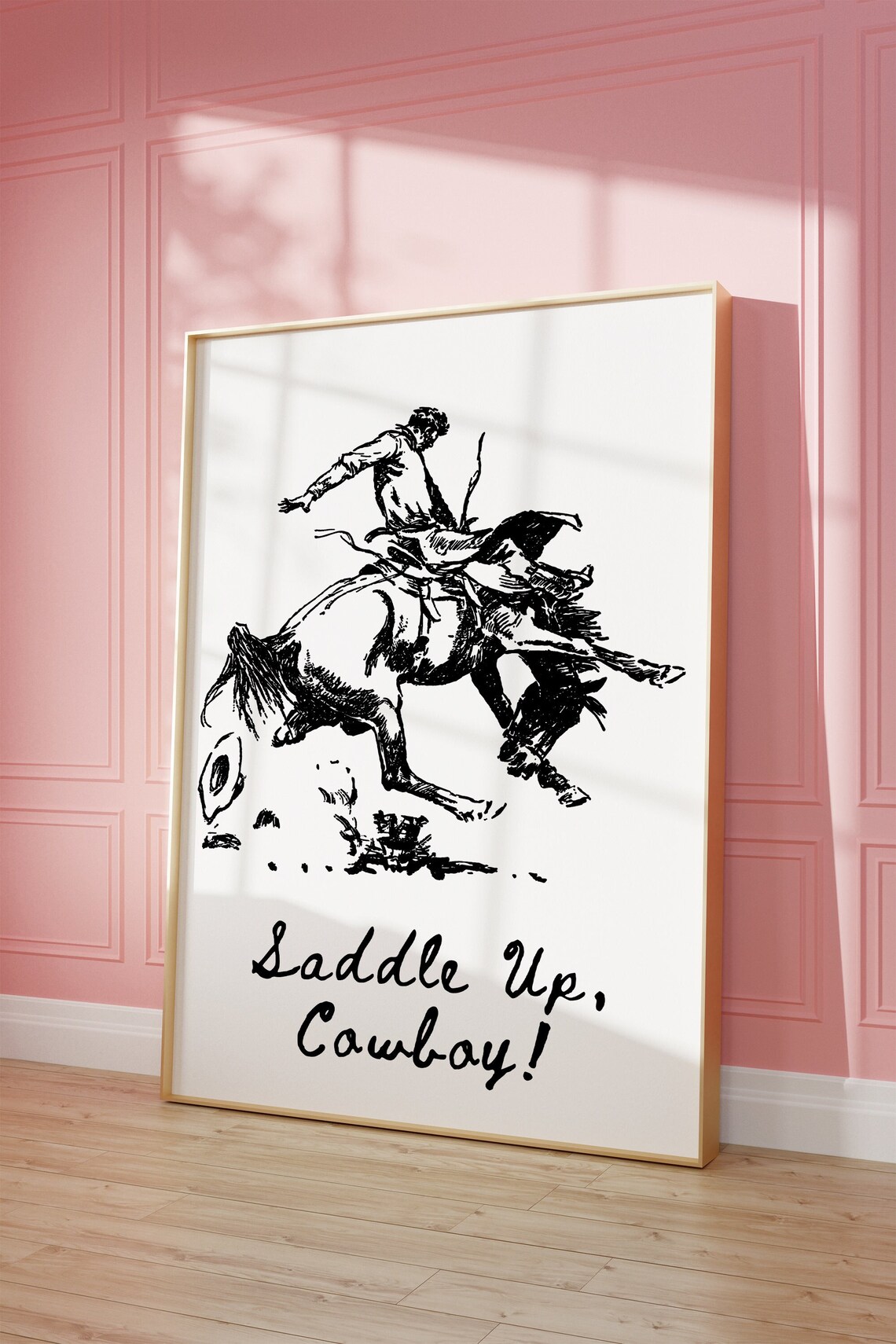 Old Western Cowboy Wall Art Printable, Saddle up Cowboy, Coastal ...
