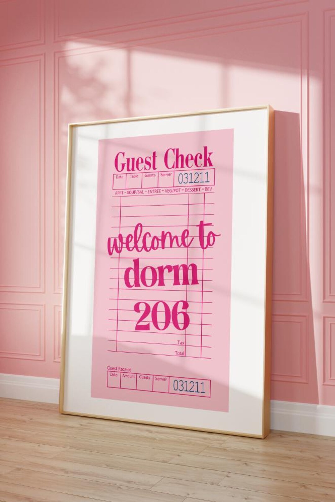 Custom Dorm Welcome Sign: Preppy Guest Check Art (digital Download) - Etsy