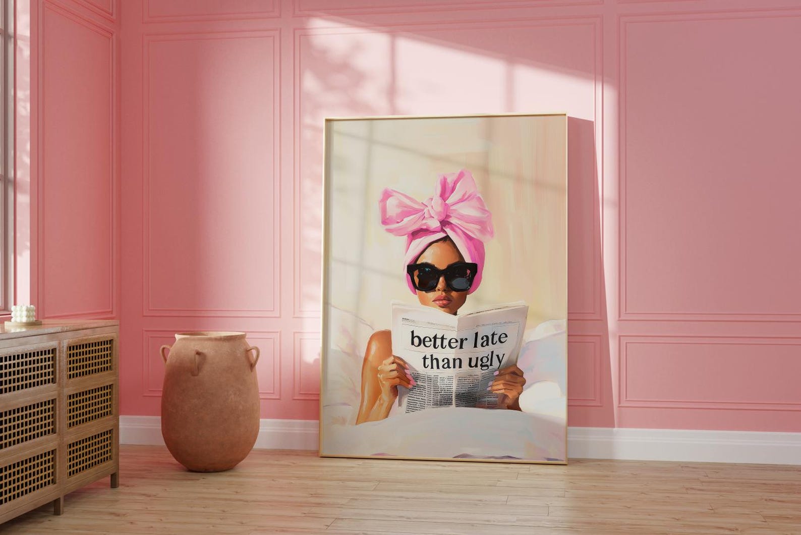 Better Late Than Ugly Print: Preppy Newspaper Wall Art (digital ...