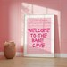 Welcome to the Babe Cave Wall Art, Pink Guest Check Dorm Typography Art Downloadable, Girly ...