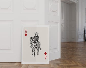 Cowboy Playing Card Digital Download Vintage Cowboy, Rodeo Cowboy ...