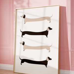 Printable Neutral Dachshund Print, Kids Room Poster, Preppy Art ...