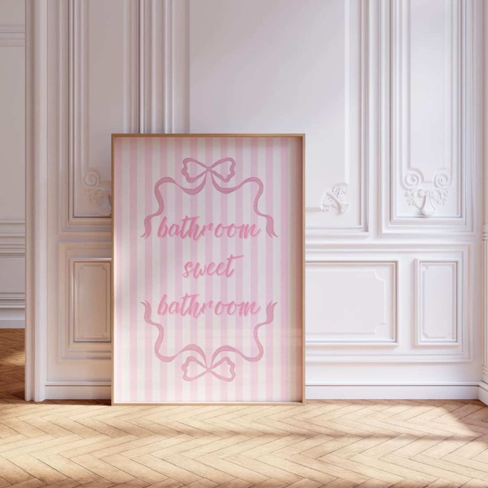 Pink Bow Coquette Hair Ribbon Bathroom Decor Decor Preppy Aesthetic ...