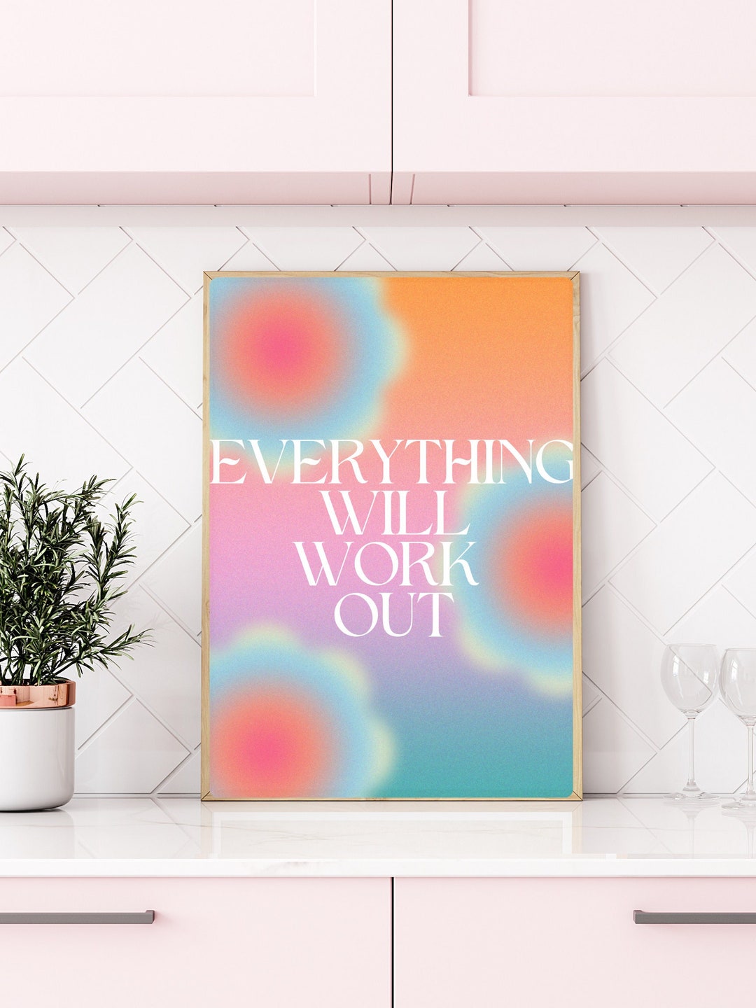 Everything Will Work Out Aura Print, Aesthetic Wall Art (digital ...