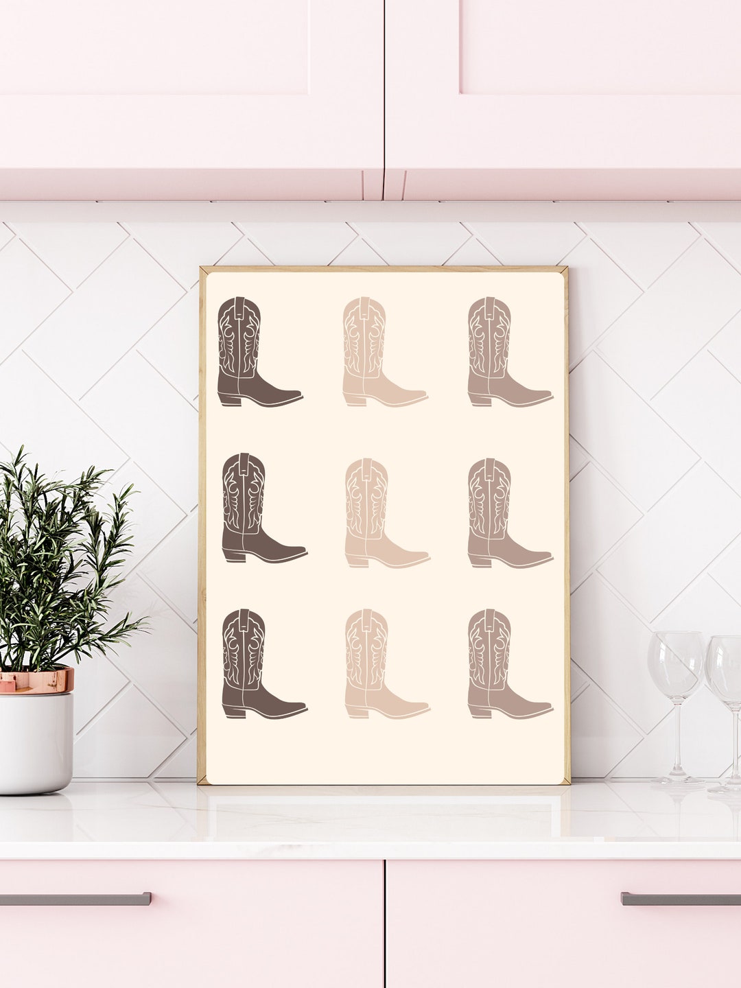 Cowboy Boot Print Neutral Western Room Decor Cowboy Poster Western Dorm ...
