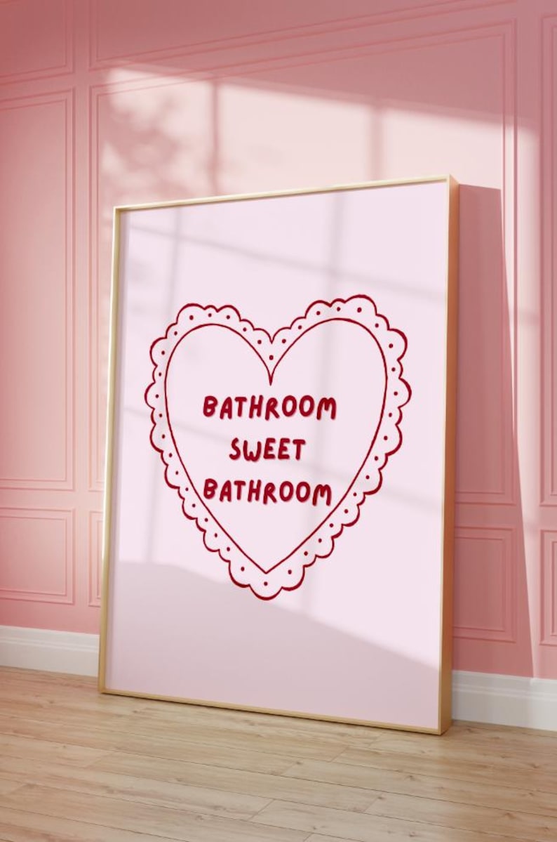 Pink Bow Coquette Hair Ribbon Bathroom Decor Decor Preppy Aesthetic ...