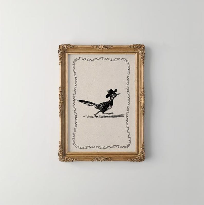 Vintage Cowboy Road Runner Print: Western Nursery Art (digital Download ...