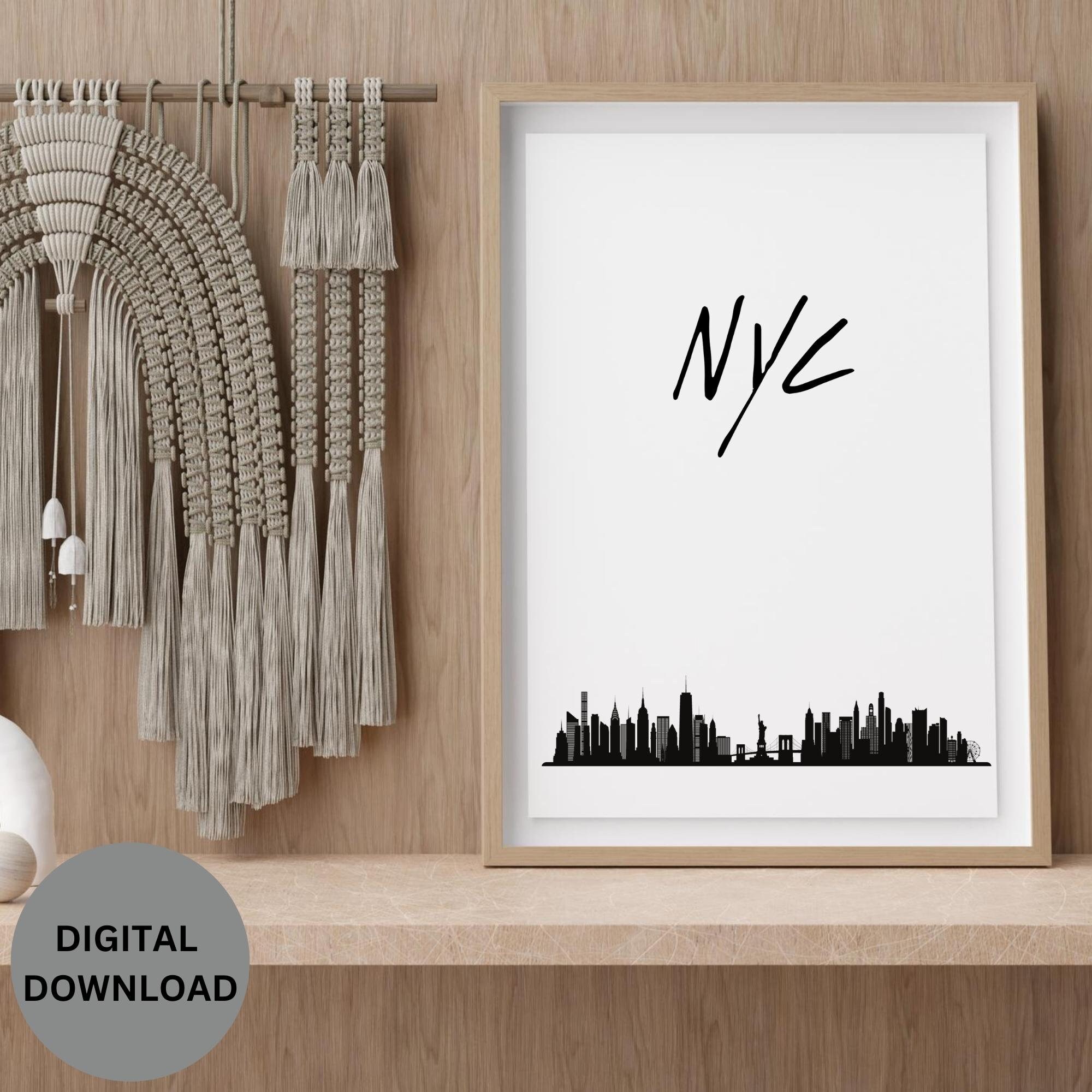 NYC Skyline Digital Art New York City Print Beautiful - Etsy