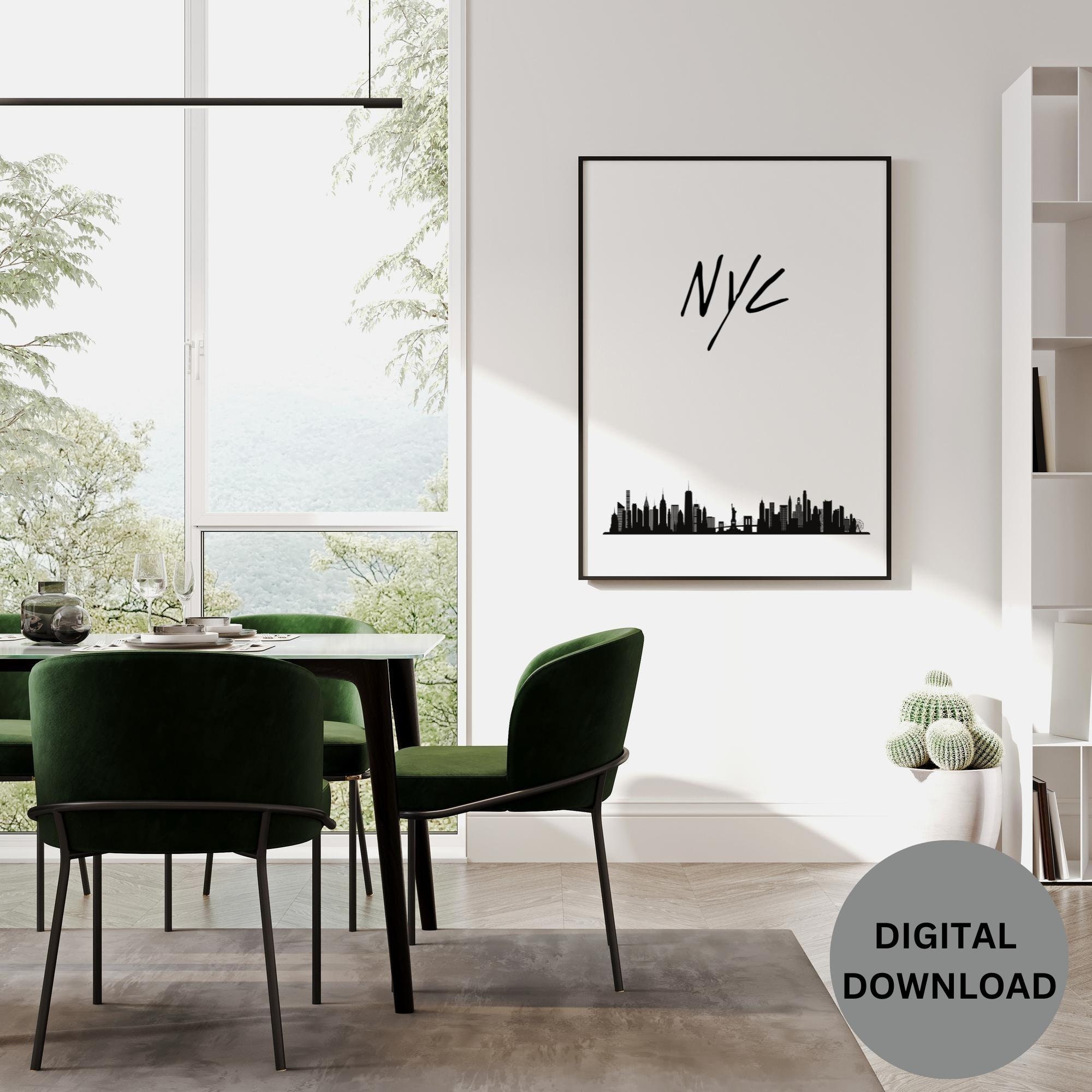 NYC Skyline Digital Art New York City Print Beautiful - Etsy