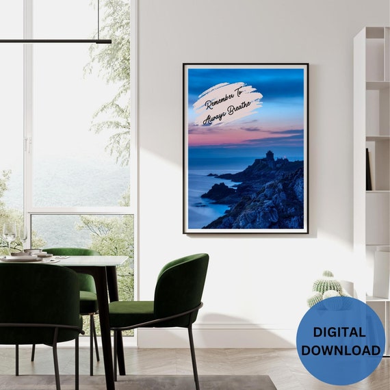 Remember to Breathe Digital Art Print Inspirational Sayings - Etsy
