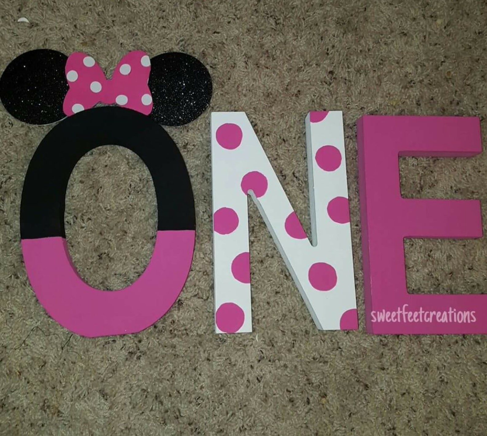 Minnie Mouse Inspired First Birthday Wood Letters | Etsy