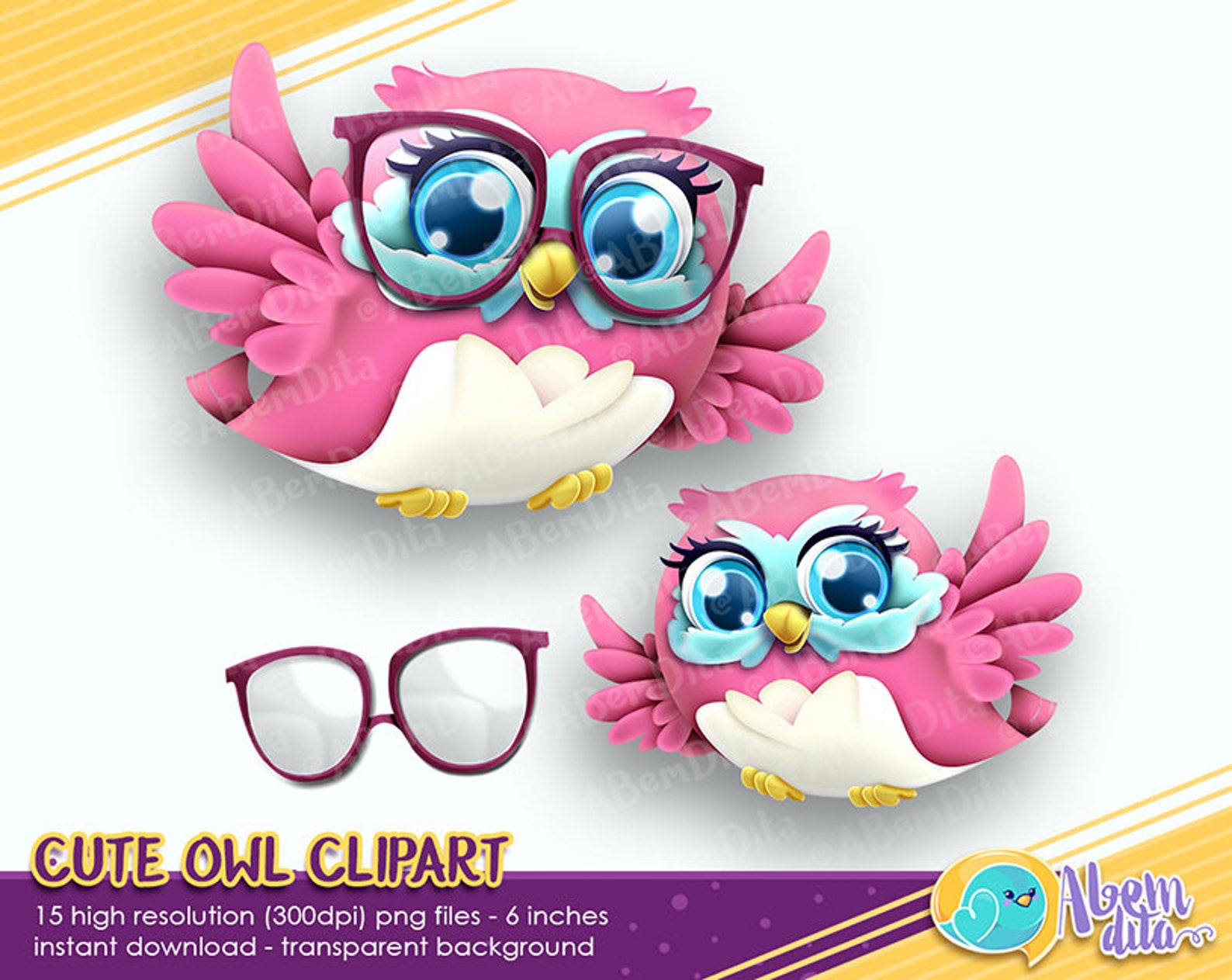 Owl Clipart, Cute Owl Clipart, Bird Clipart, Girl Owl Clipart, Owl Clip ...