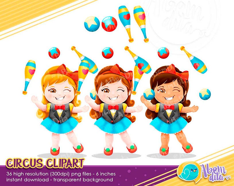 Cute Circus Clipart, Clown Clipart, Animals Clipart, Carnival Clipart ...
