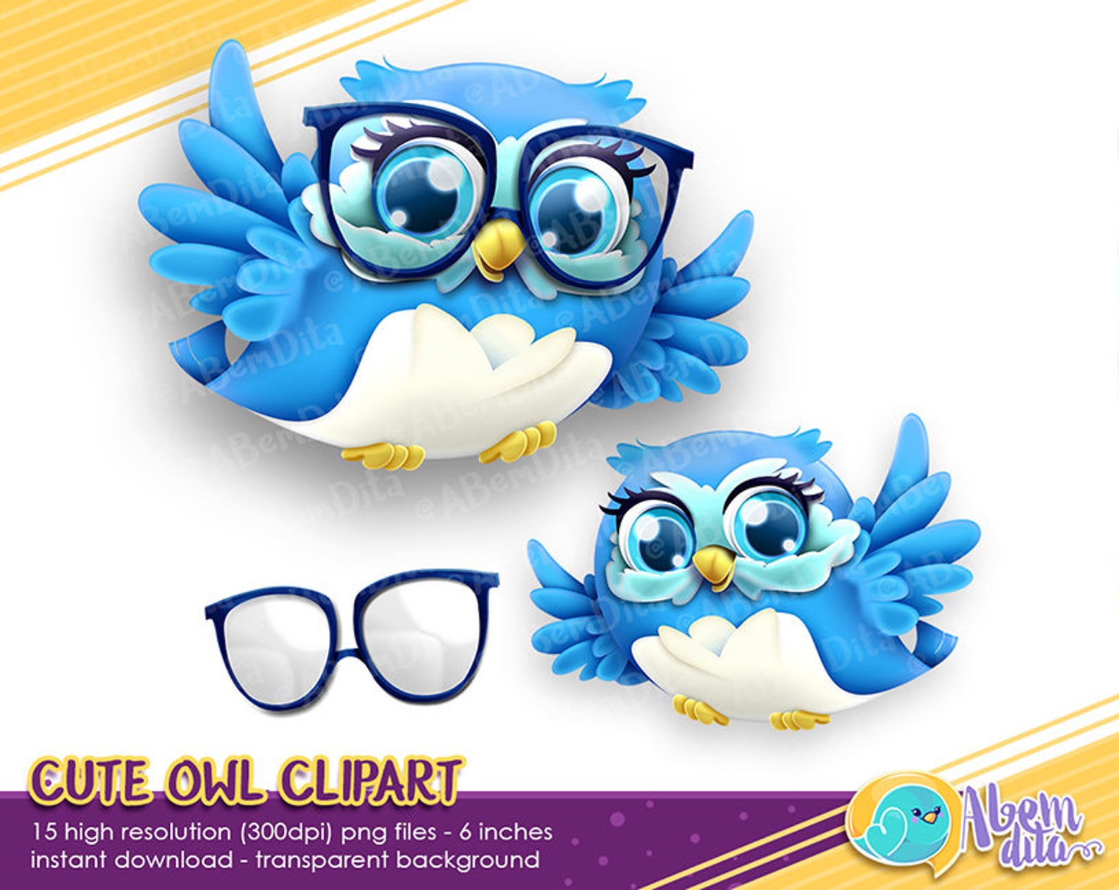 Owl Clipart, Cute Owl Clipart, Bird Clipart, Girl Owl Clipart, Owl Clip ...