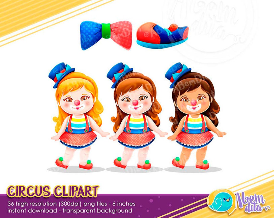 Cute Circus Clipart, Clown Clipart, Animals Clipart, Carnival Clipart ...