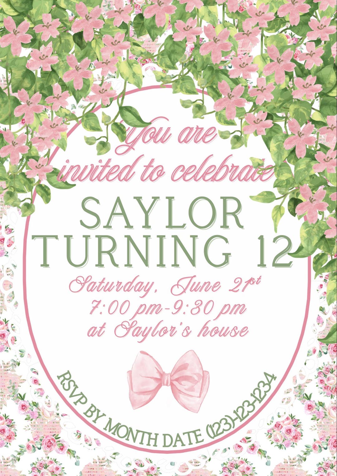 Love Shack Fancy Birthday Invitation - Etsy