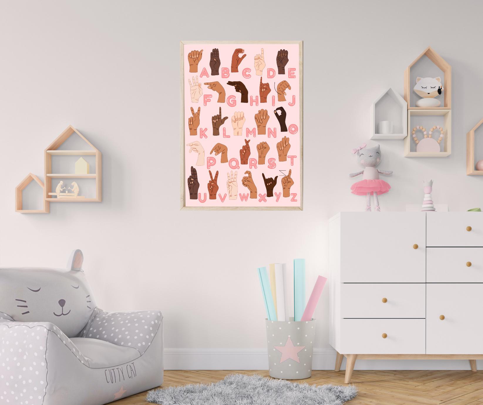 American Sign Language Poster Asl Poster Sign Alphabet Educational ...