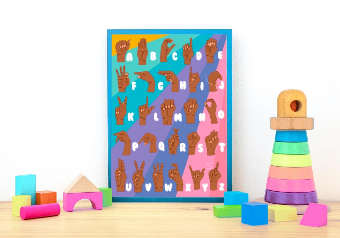 American Sign Language Poster Asl Sign Poster Asl Poster Color Sign ...