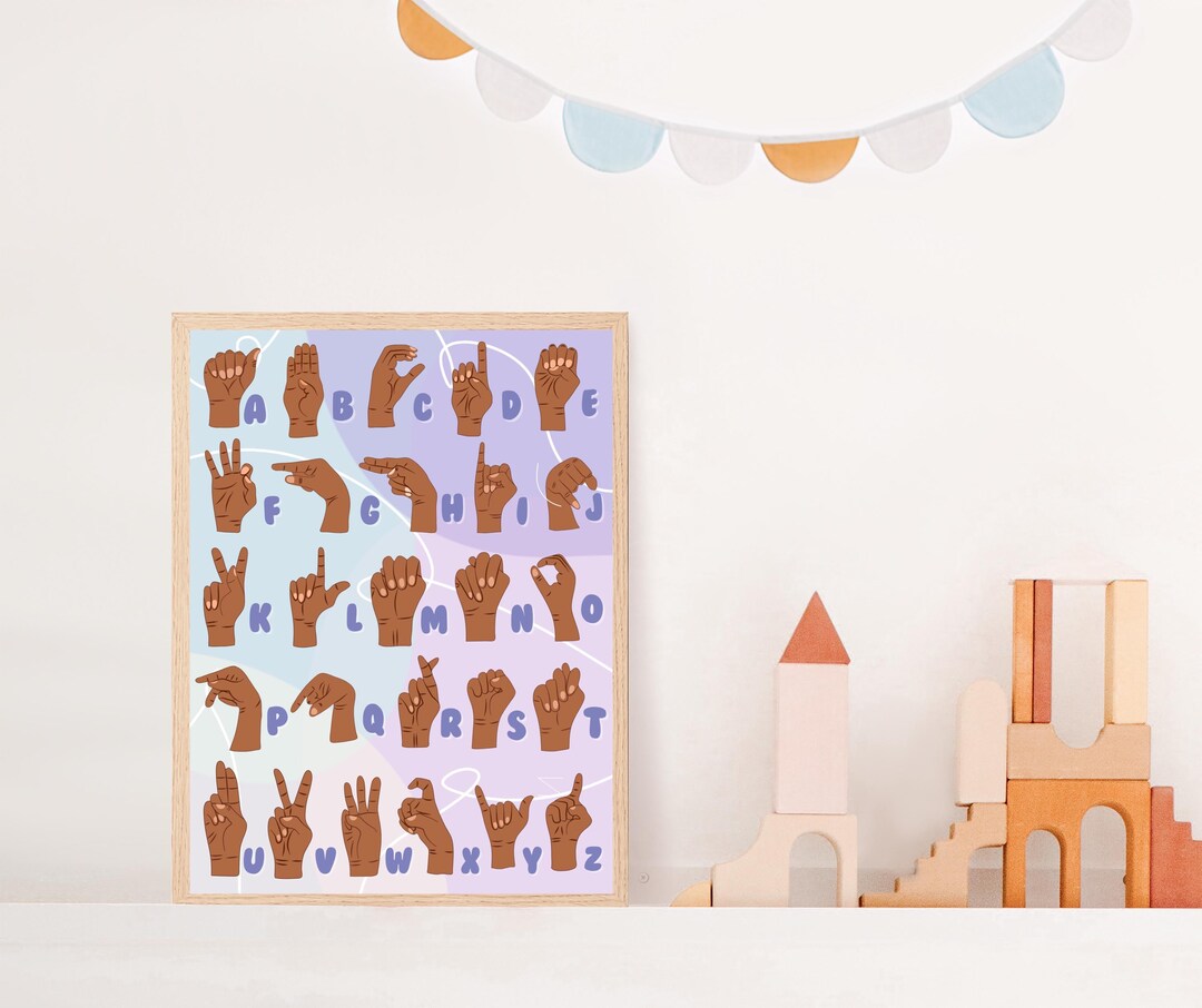 American Sign Language Poster Asl Sign Poster Asl Poster Color Sign ...