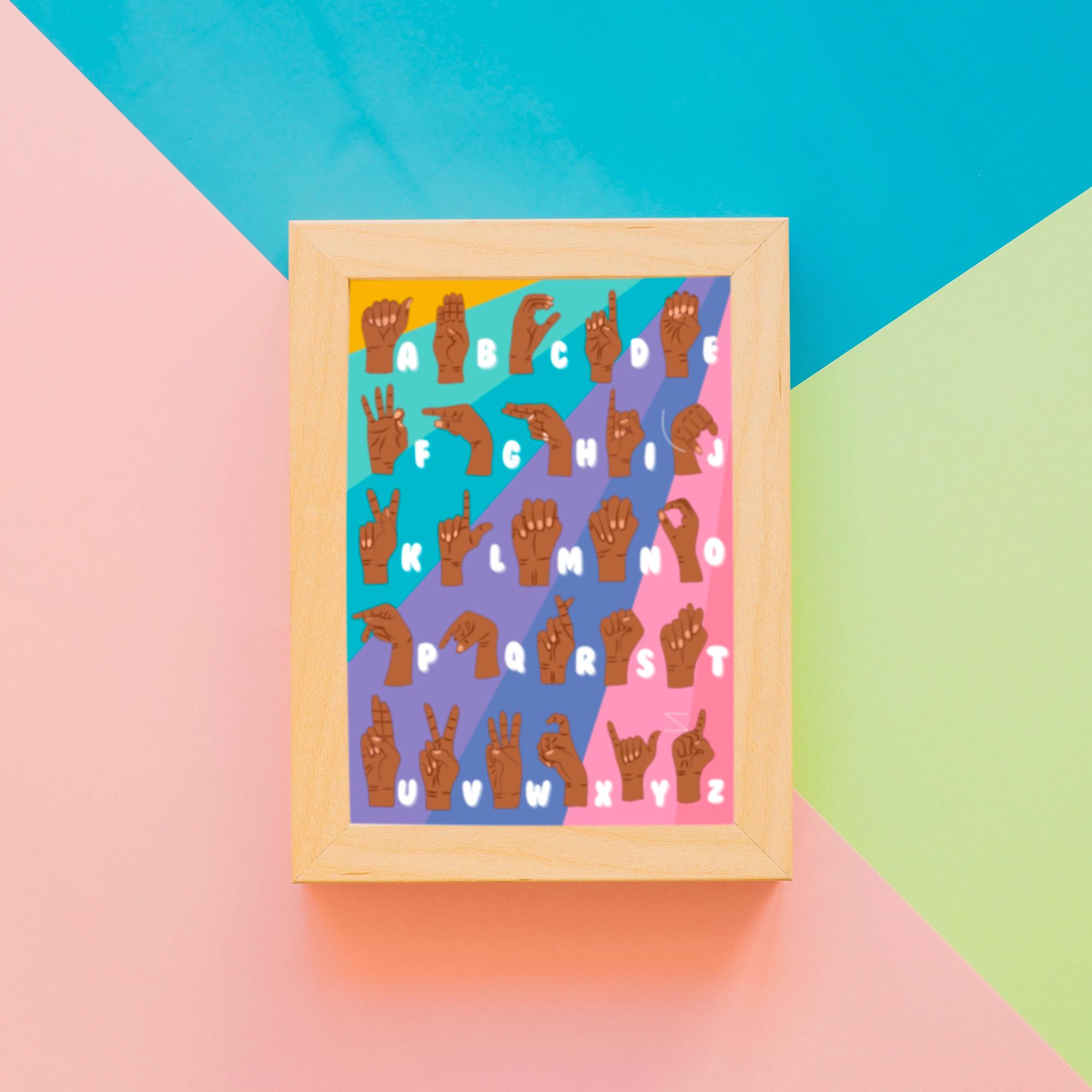 American Sign Language Poster Asl Sign Poster Asl Poster Color Sign ...