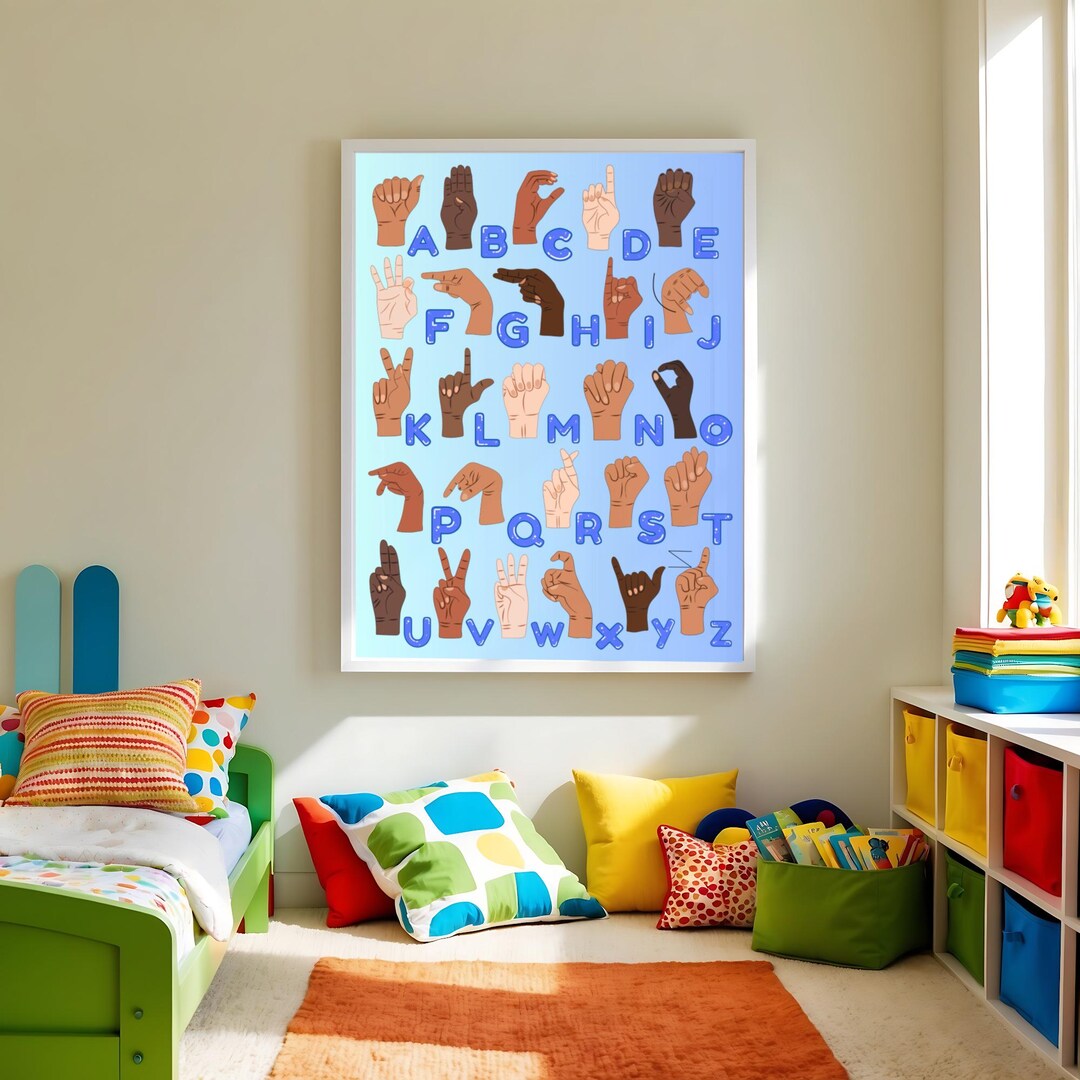 ASL Alphabet Poster: Educational Classroom Art Print (digital Download ...