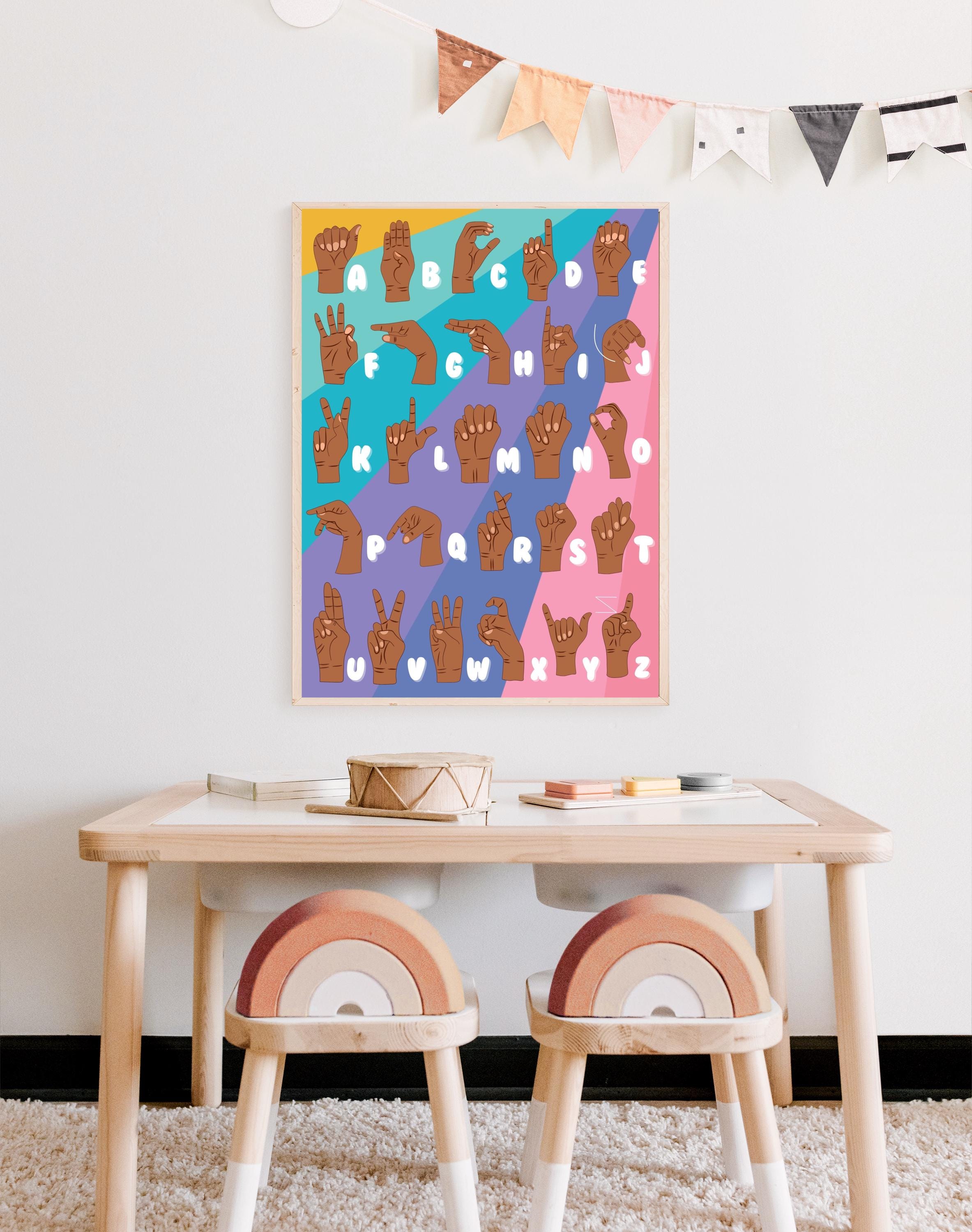 American Sign Language Poster Asl Sign Poster Asl Poster Color Sign ...