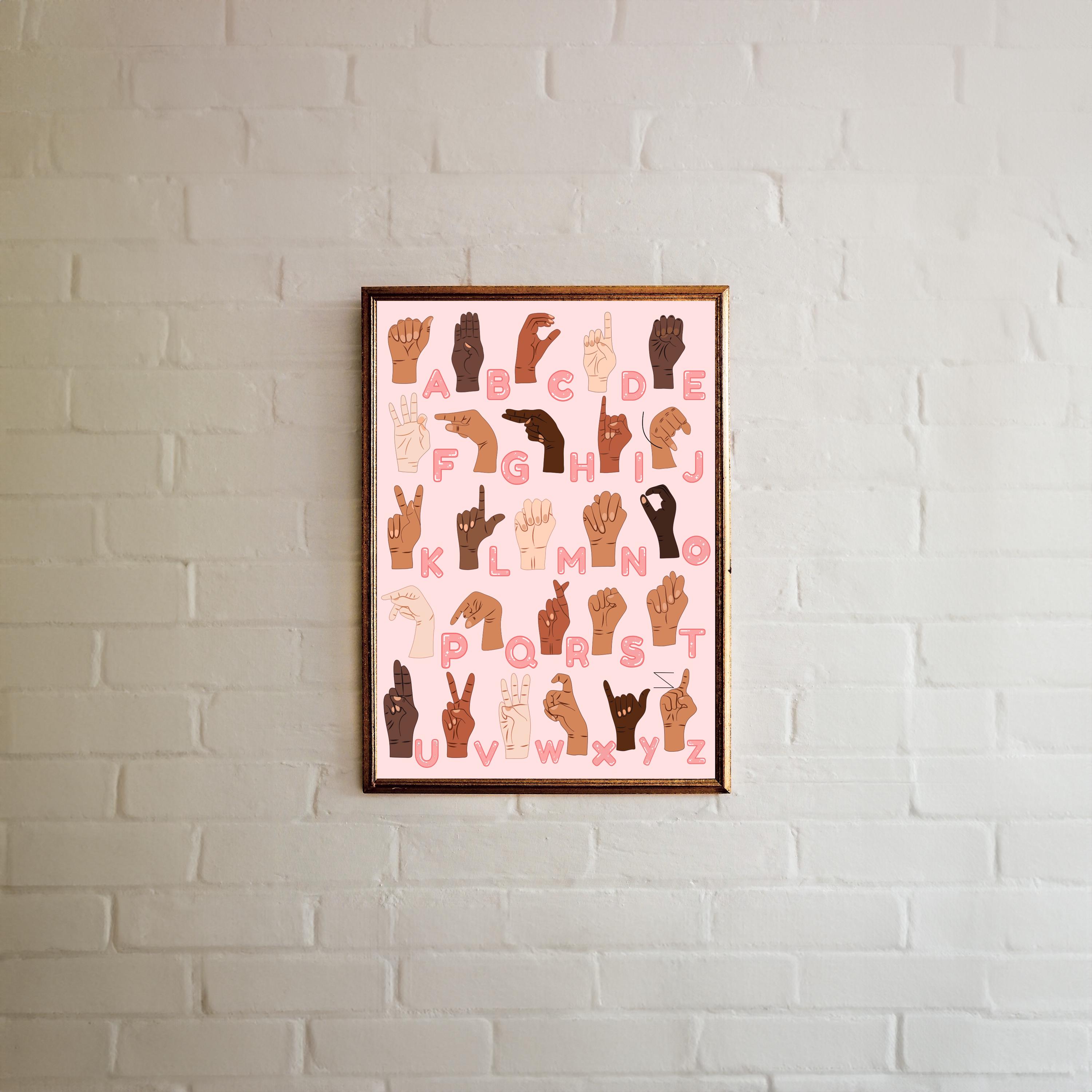 American Sign Language Poster Asl Poster Sign Alphabet Educational ...