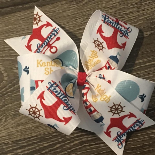 Nautical Hair Bow - Etsy