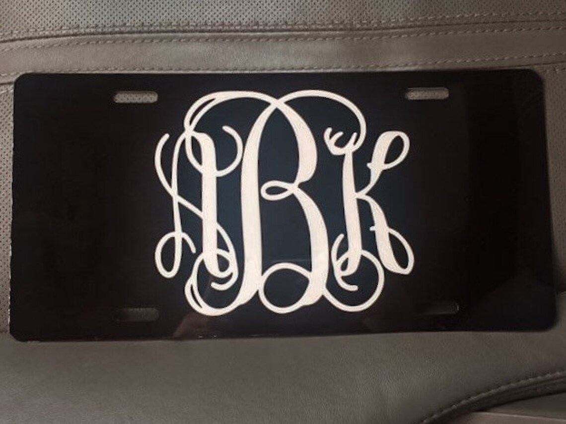 Monogrammed License Plate- Monogrammed Car Tag- Personalized License ...