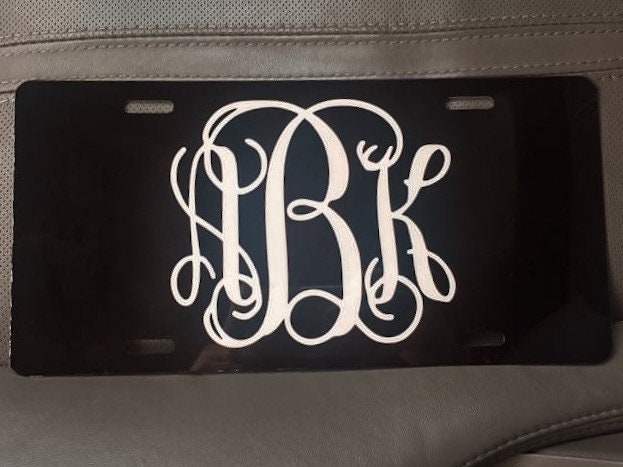 Monogrammed License Plate Monogrammed Car Tag Personalized License ...