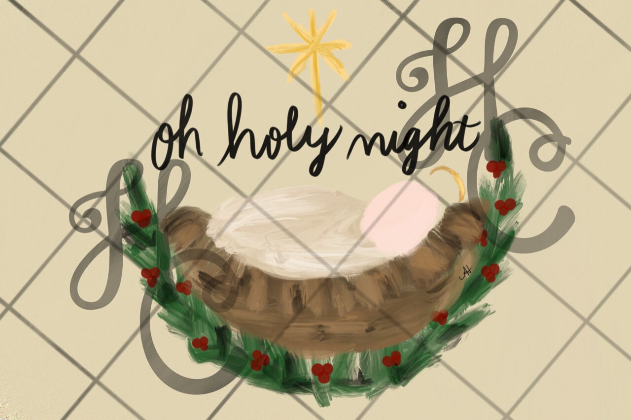 Hand Drawn Manger Scene - Etsy