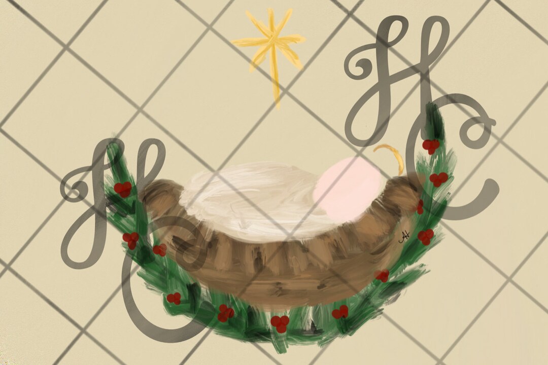 Hand Drawn Manger Scene - Etsy