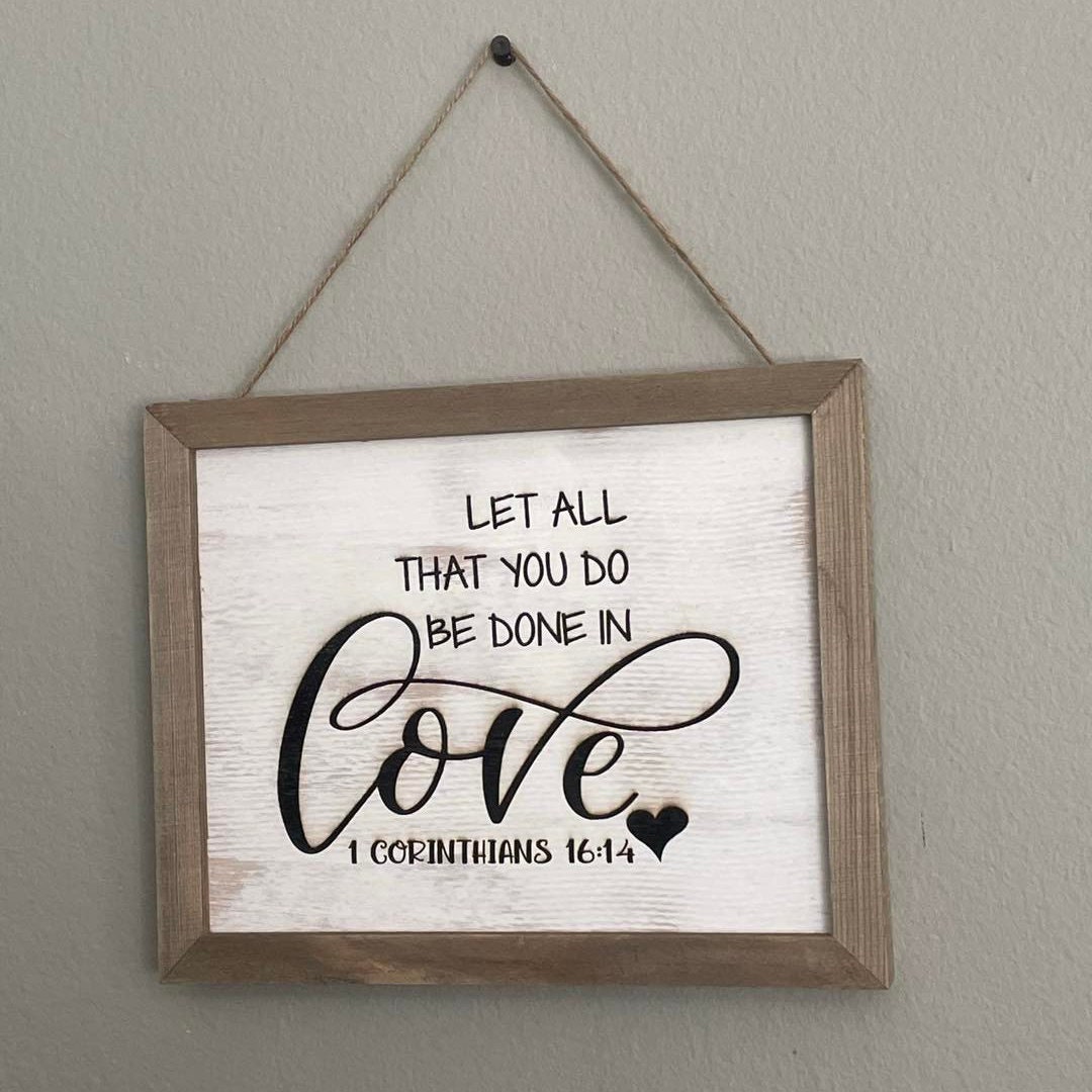Valentine's Day Sign | Christian Decor | Wall Hanger | Scripture Art ...