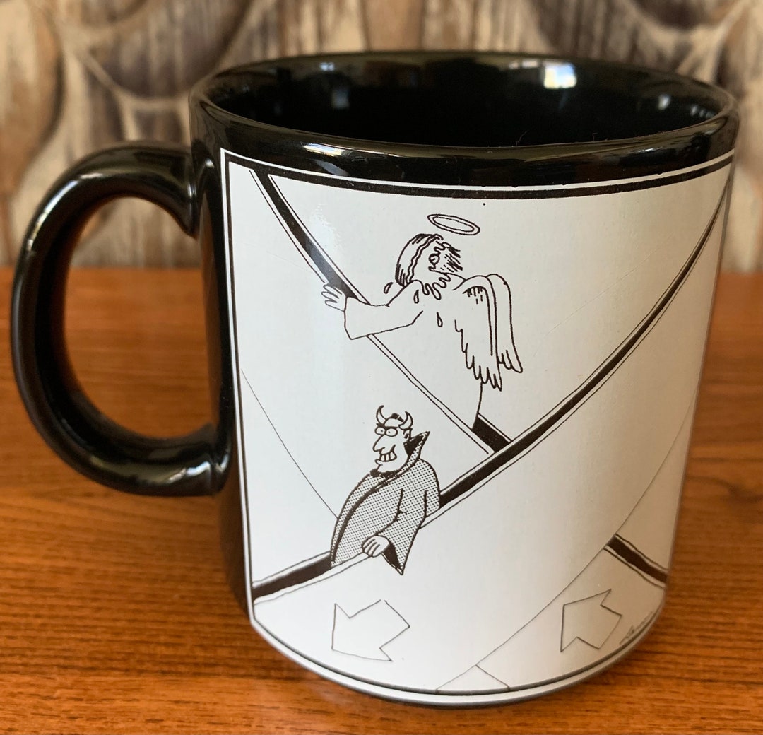 Vintage the Far Side - Gary Larson - Black With Devil and Angel on ...